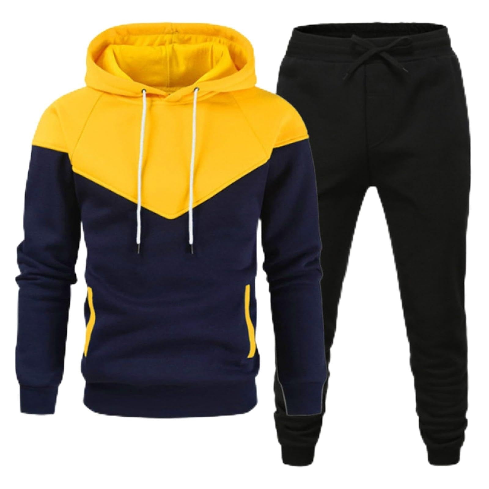 Casual Jogging Suit Set for Men with Zip Hoodie and Sweatpants ...