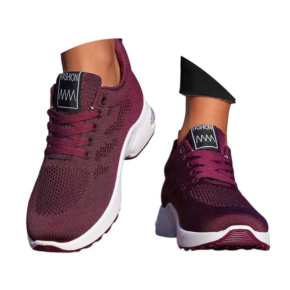 Casual Lace Up Sneakers Breathable 4cm Platform Thick-Soled Athletic ...