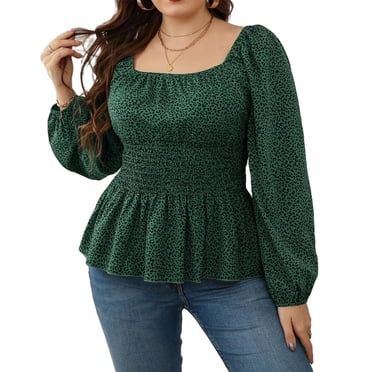 Patlollav Womens Plus Size Color Block Raglan Shirts Leopard Print ...