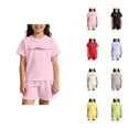 Casual Letter Print Matching For Kids Lightweight Short Sleeve Outfit ...