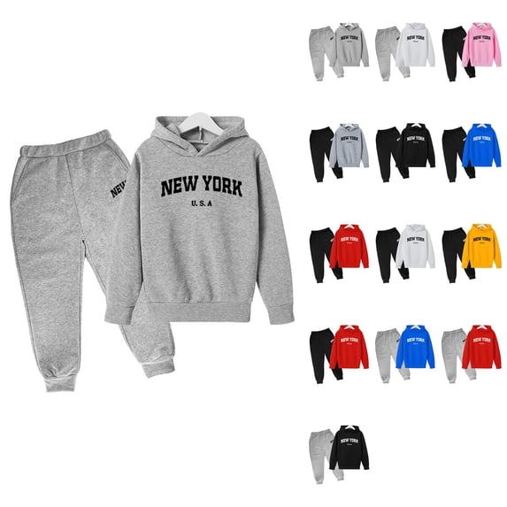 Casual Letter Printed Long Sleeve Hoodie Pullover Sweatshirt and Jogger ...