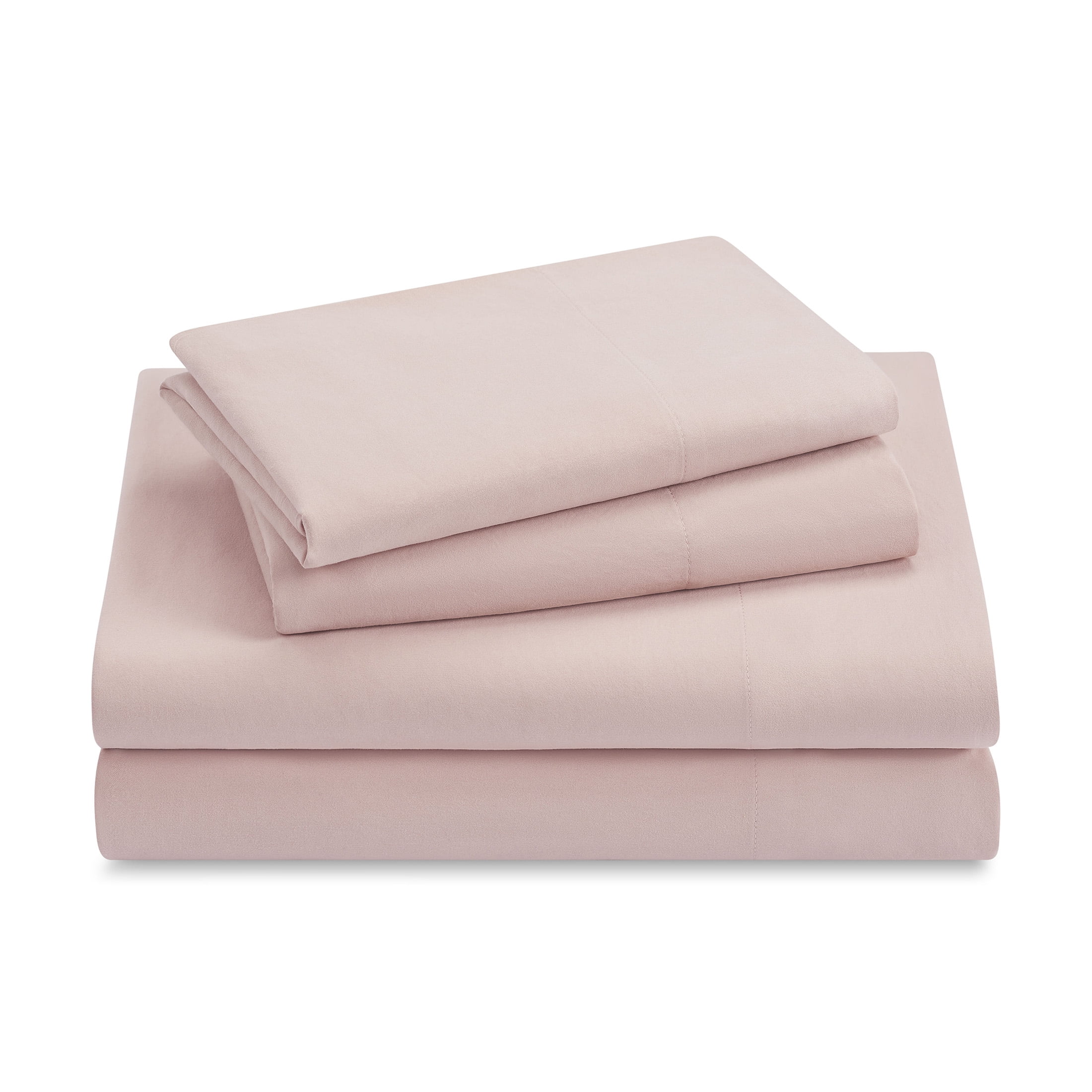 Casual Living Enzyme Comfort Washed 4-Piece Pink Sheet Set, Brushed for ...