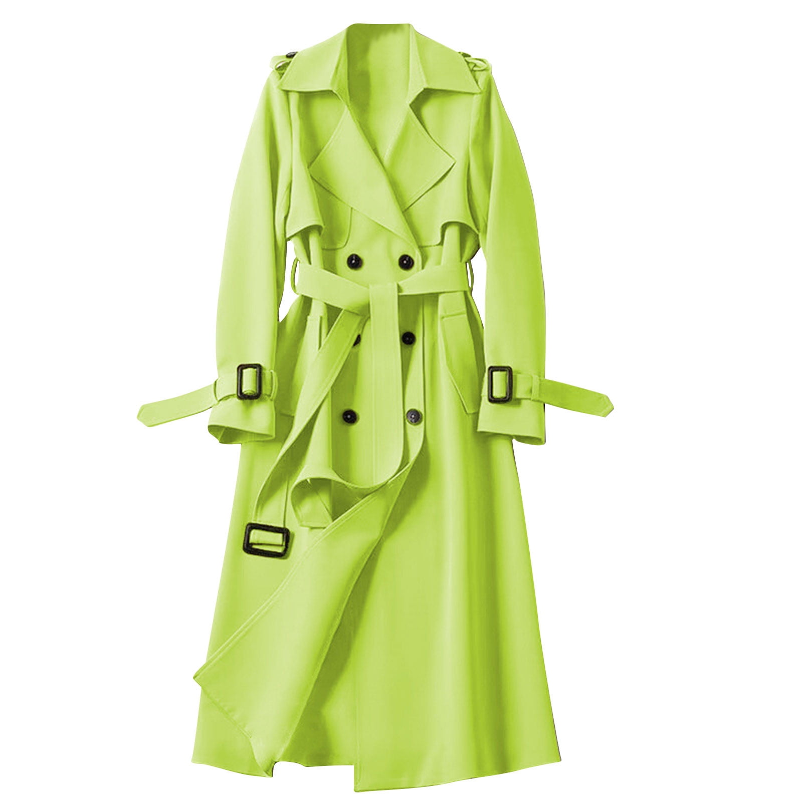 Casual Long Double Breasted Jackets for Women Oversized Long Sleeves ...