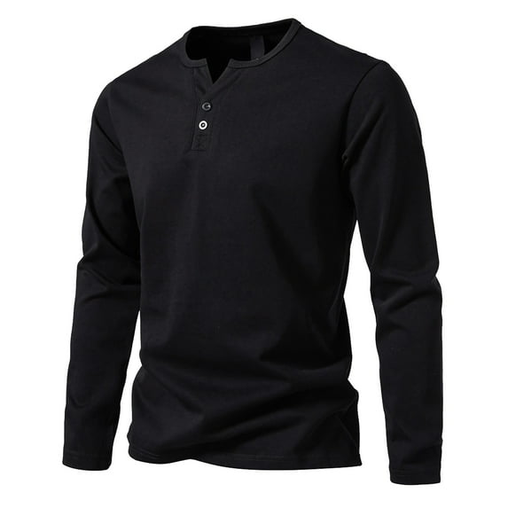 Casual Long Sleeve T Shirts for Men, Mens Fashion Casual Front Placket ...