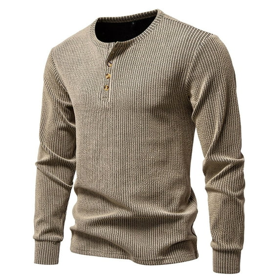 Casual Long Sleeve T Shirts for Men, Mens Fashion Casual Front Placket ...
