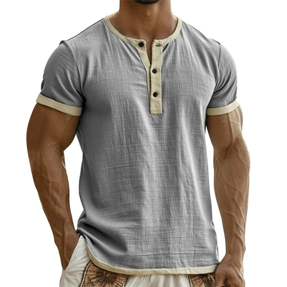 Casual Long Sleeve T Shirts for Men, Mens Fashion Casual Front Placket ...