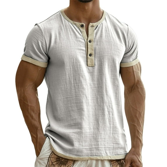 Casual Long Sleeve T Shirts for Men, Mens Fashion Casual Front Placket ...