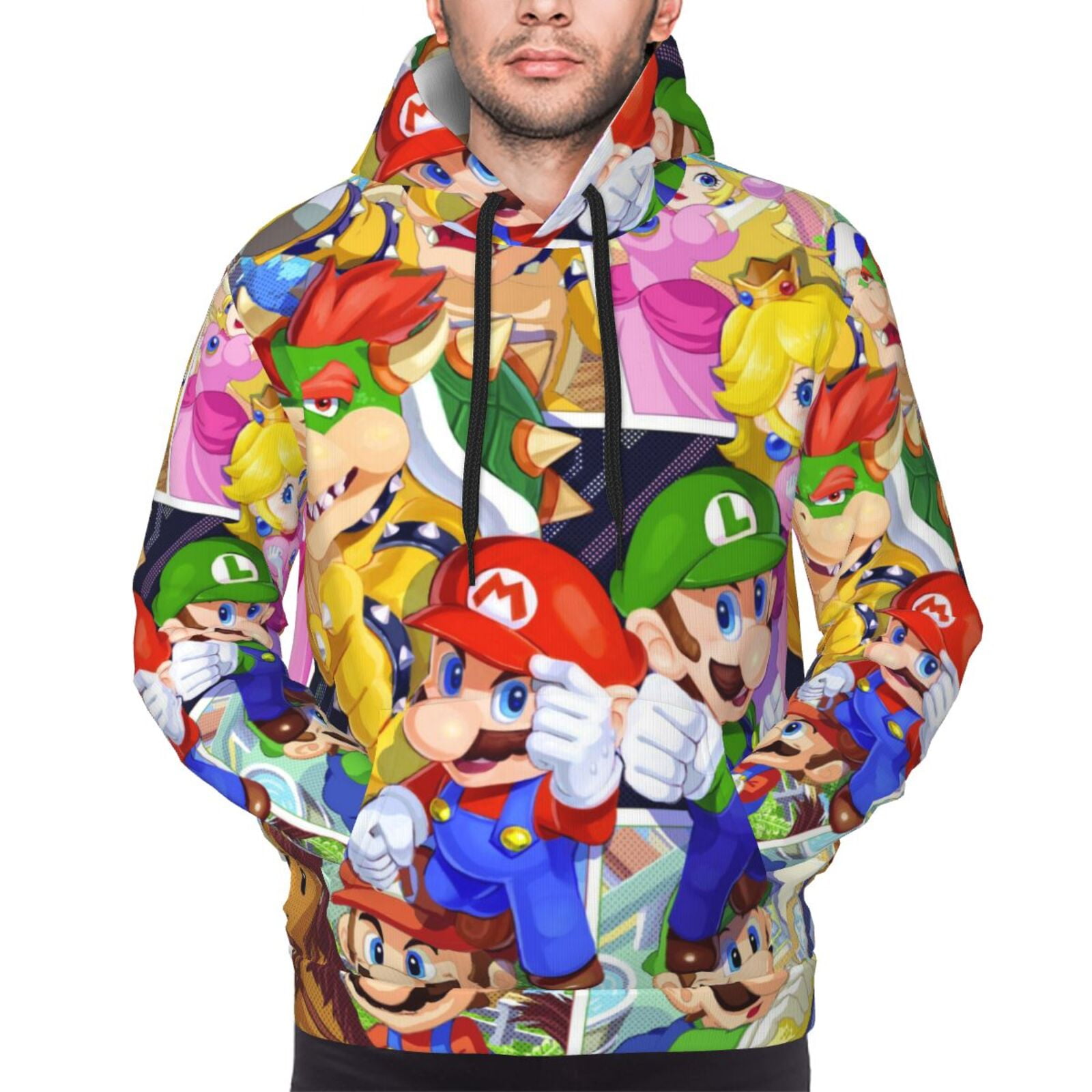 Casual Long Sleeves Sweatshirt Super Mario Pullover Hoodie Active ...