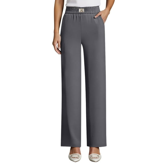 Casual Loose Fit Comfortable Straight Leg Trousers Women's Everyday ...