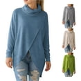 Casual Loose Fit Long Sleeve Knit Pullover Shirt for Fall Winter ...