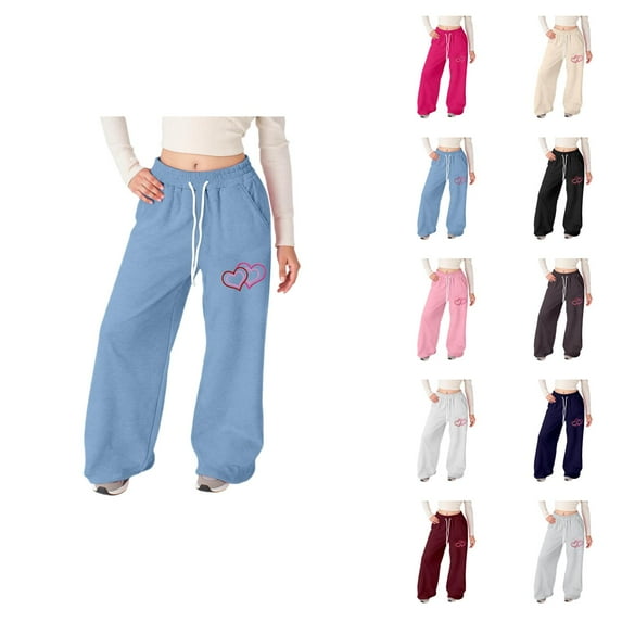 Casual Loose Straight Leg Workout Pants Girls Baggy Lightweight ...