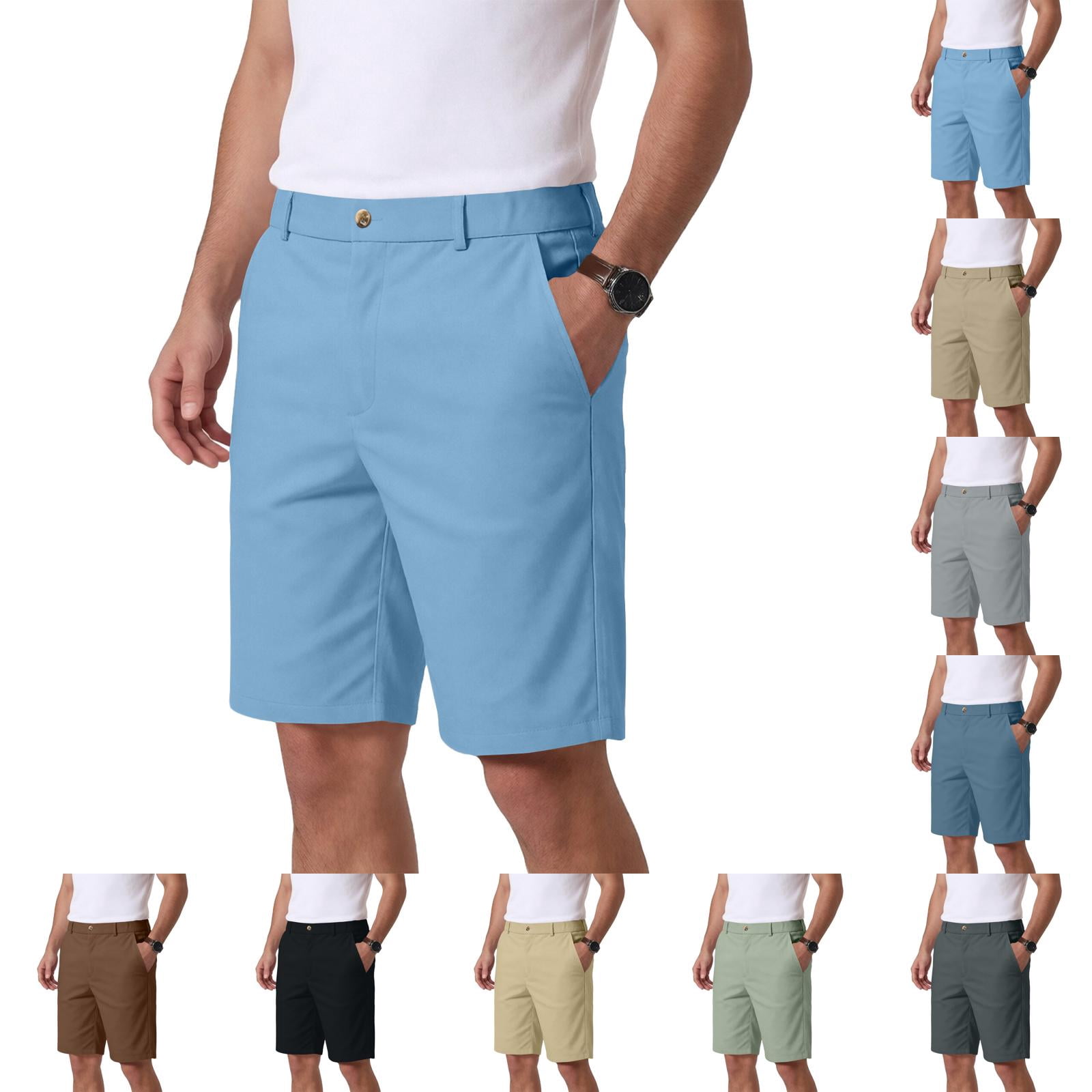 Casual Men's Dress Shorts with Side Pockets and Belt Loops Showcasing ...