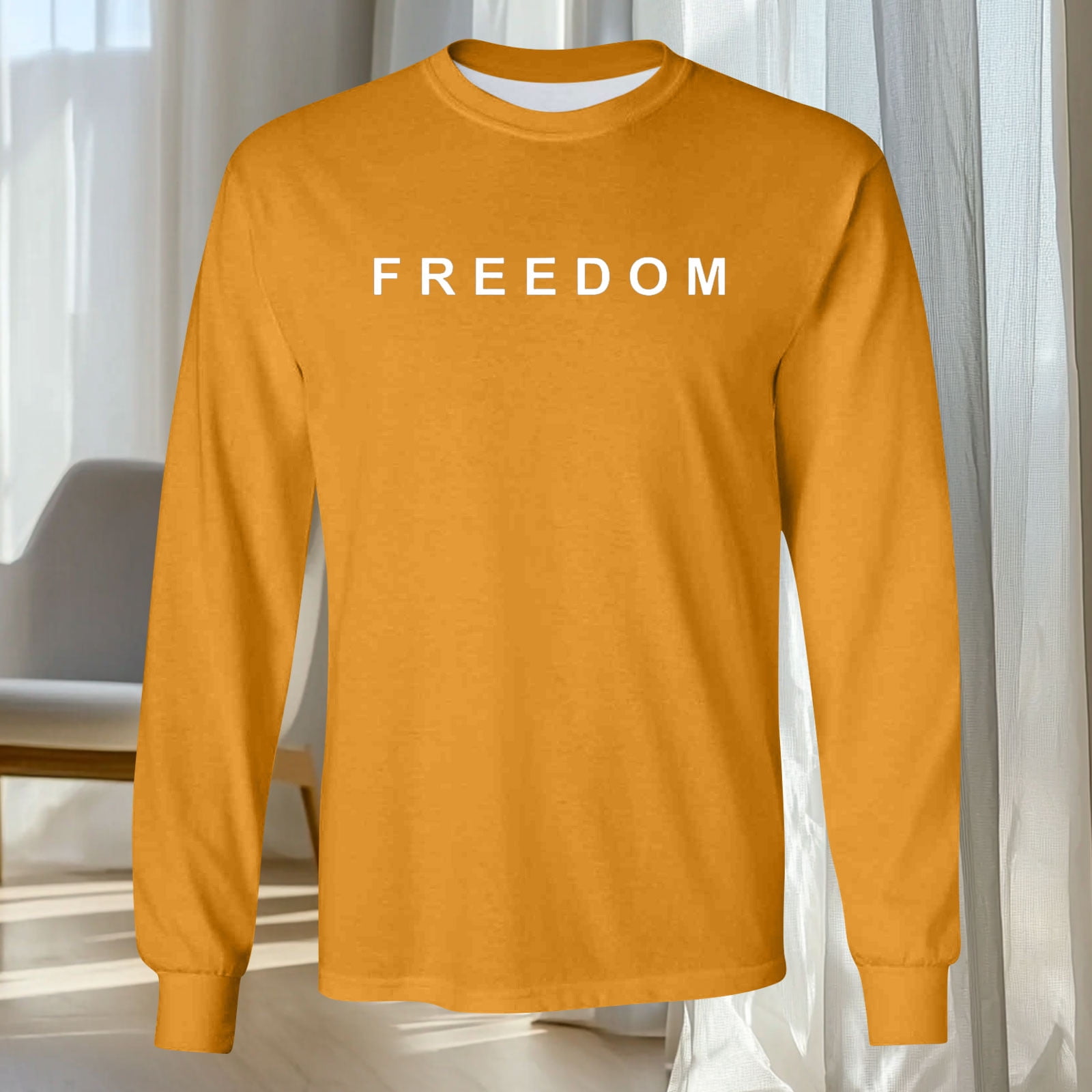 Casual Men's Sweatshirt, Fashion Relaxed-Fit Long Sleeve T-Shirt with ...