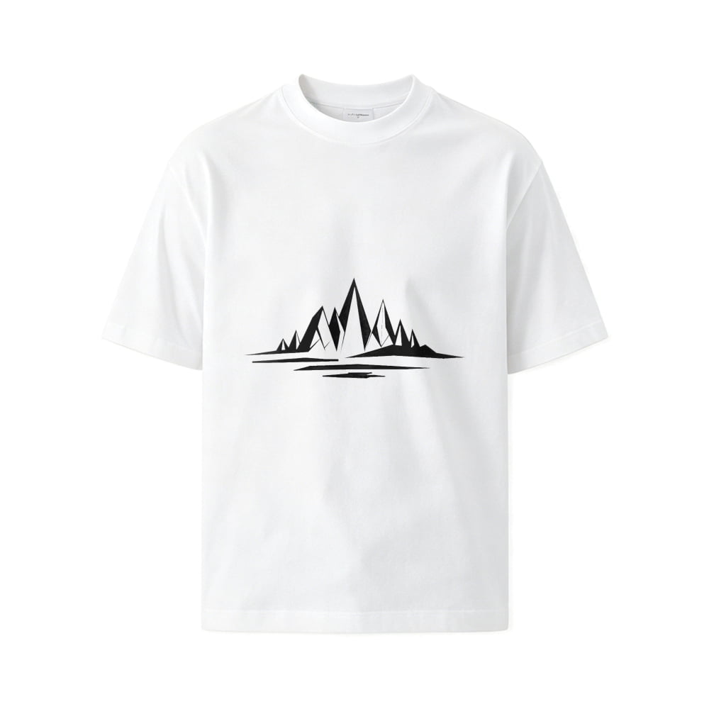 Casual, Men's T-Shirt, Mountain Range Design, Outdoor Adventure, Gift ...