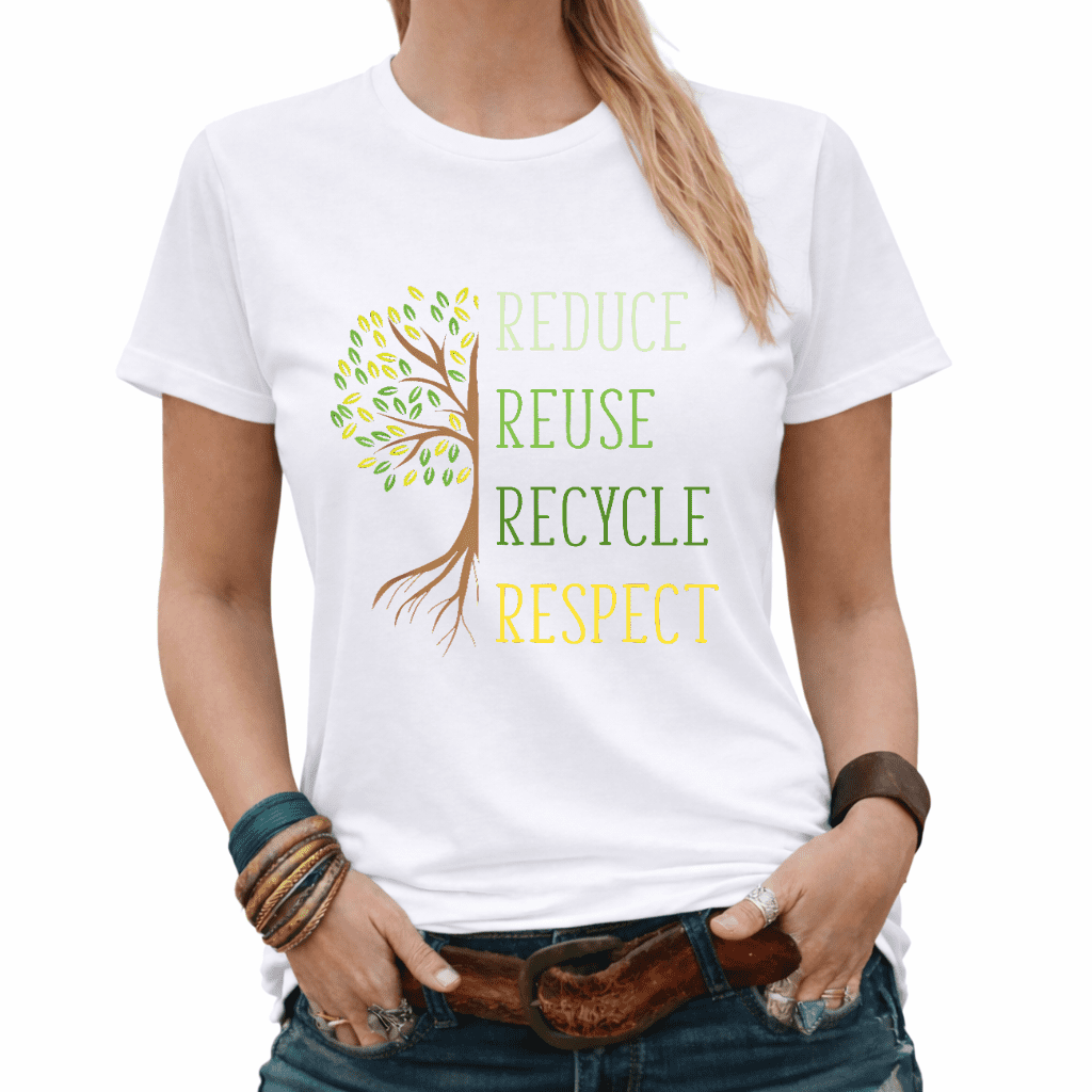 Casual Minimalist Eco Warrior Reduce Reuse Recycle Respect Graphic Tees ...