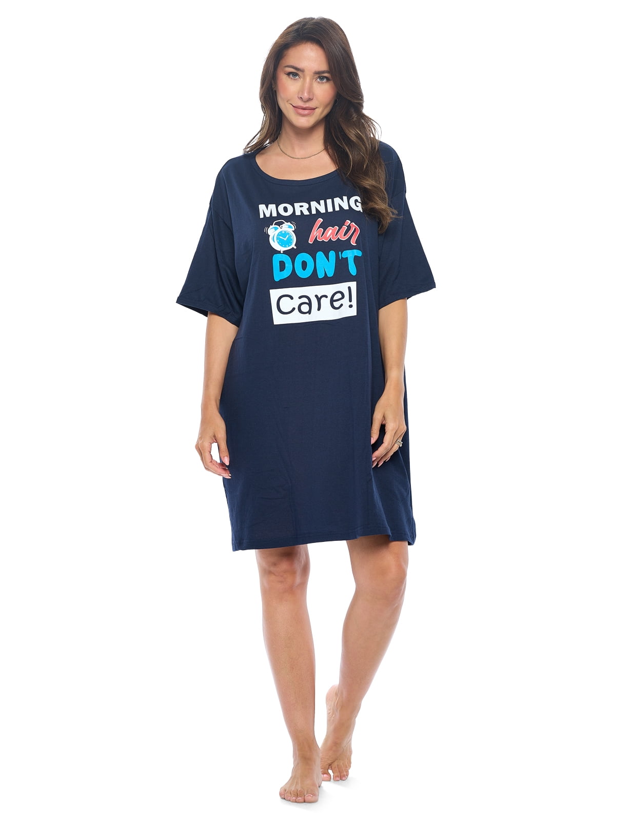 Casual Nights Short Sleeve Nightgowns for Women - Soft Cotton Blend ...