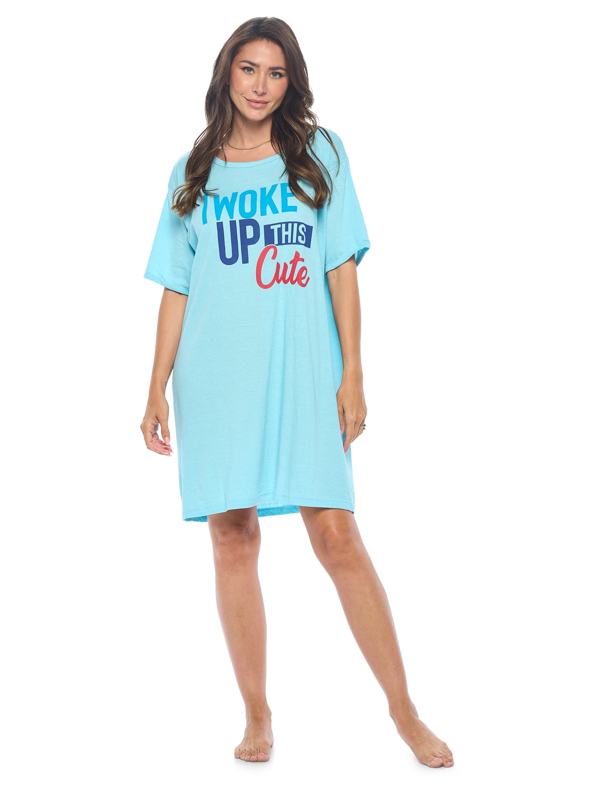 Casual Nights Short Sleeve Nightgowns for Women - Soft Cotton Blend ...