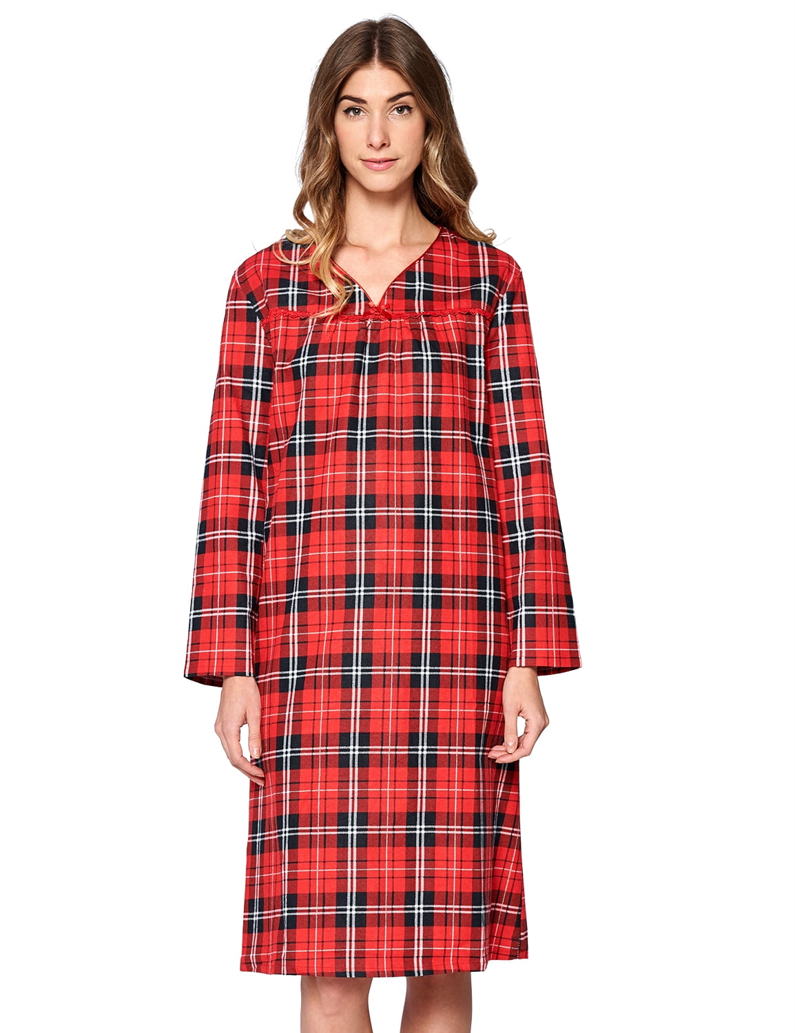 Casual Nights Women's Flannel Floral Long Sleeve Nightgown - Walmart.com