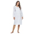 Casual Nights Women's Floral Cotton Flannel Nightgown, Long Sleeve ...