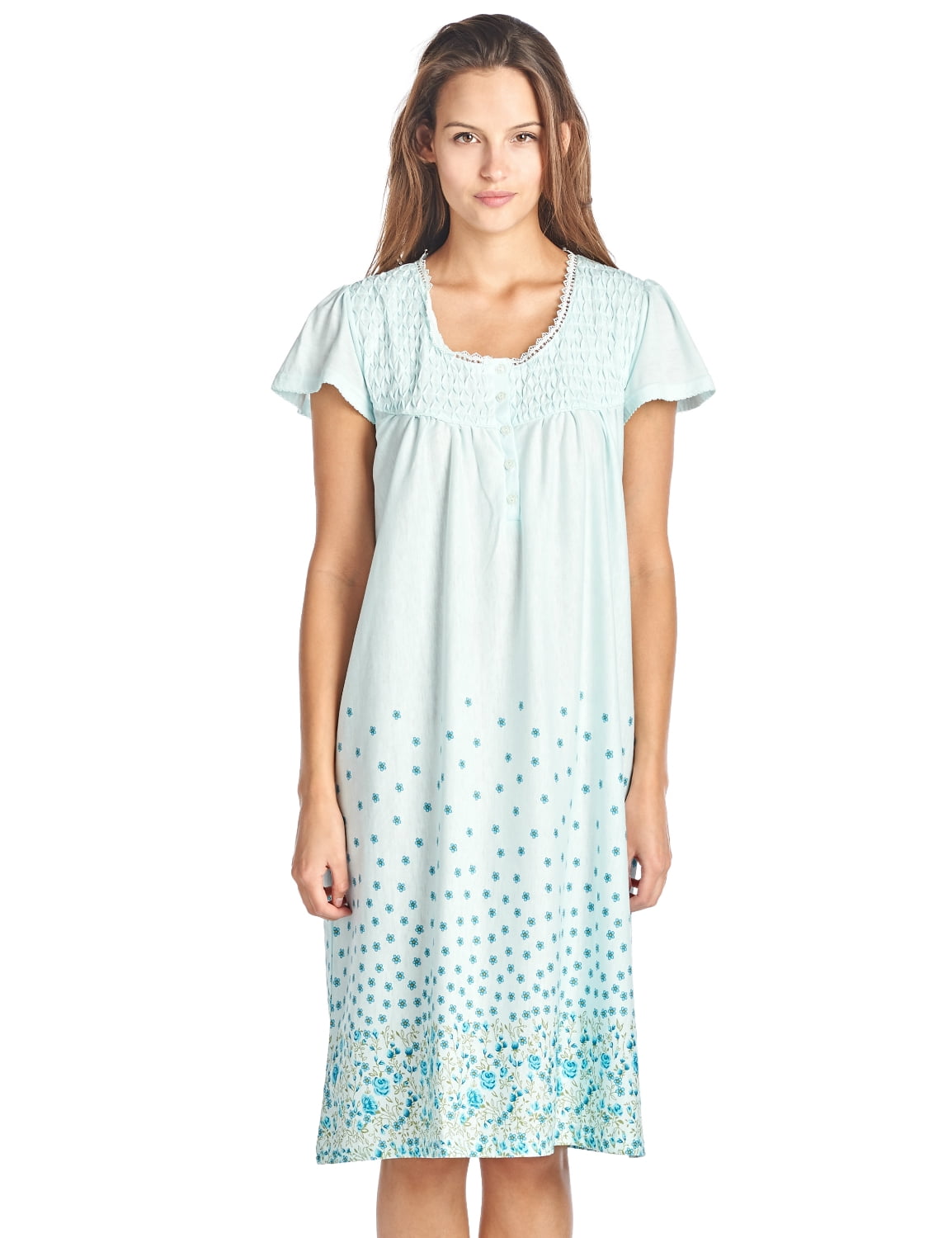 Casual Nights Women's Flowery Short Sleeve Nightgown - Walmart.com