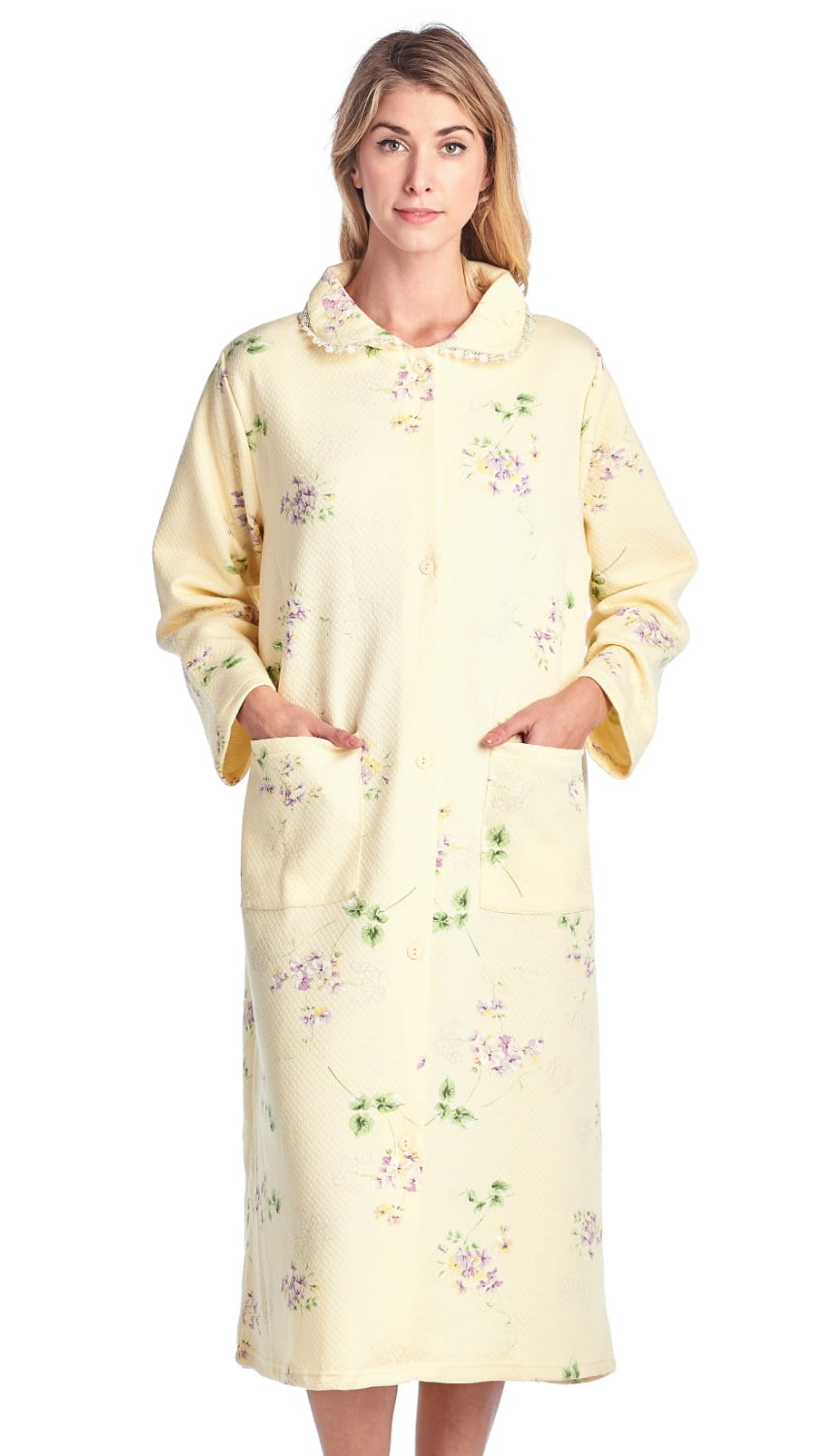 Casual Nights Women's Long Quilted Robe House Dress - Walmart.com