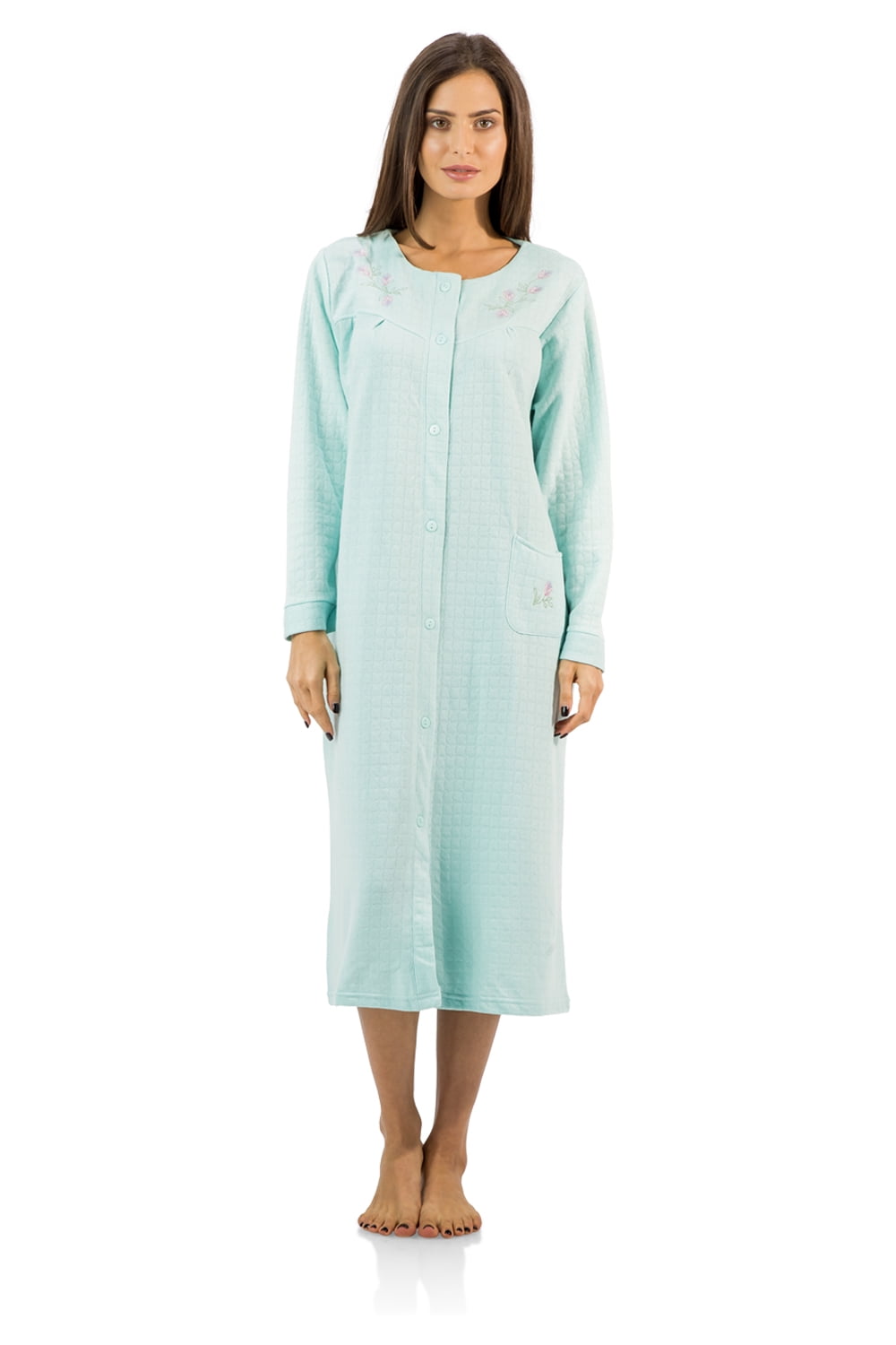 Casual Nights Women's Long Quilted Robe House Dress - Walmart.com