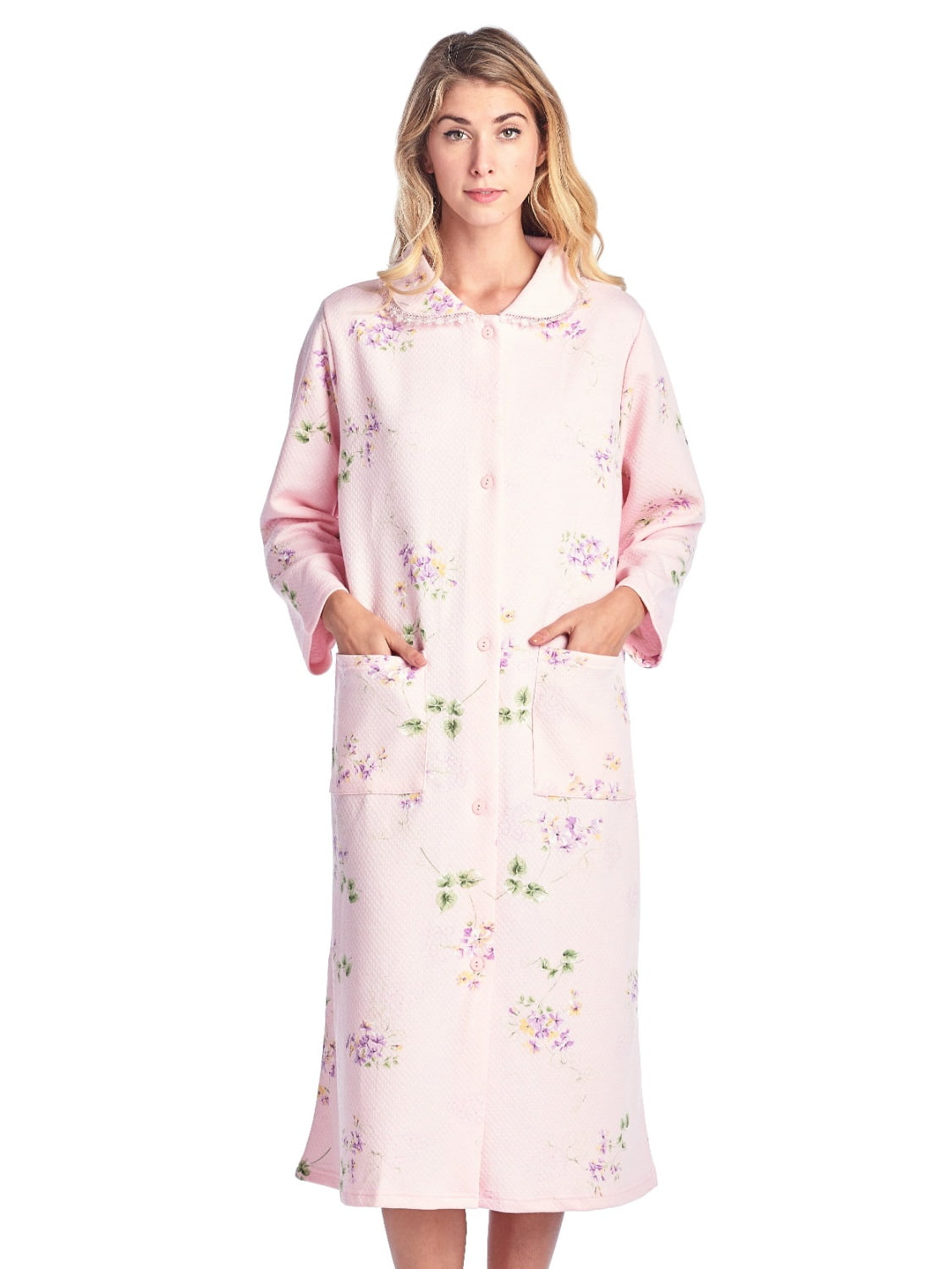 Casual Nights Women's Long Quilted Robe House Dress - Walmart.com