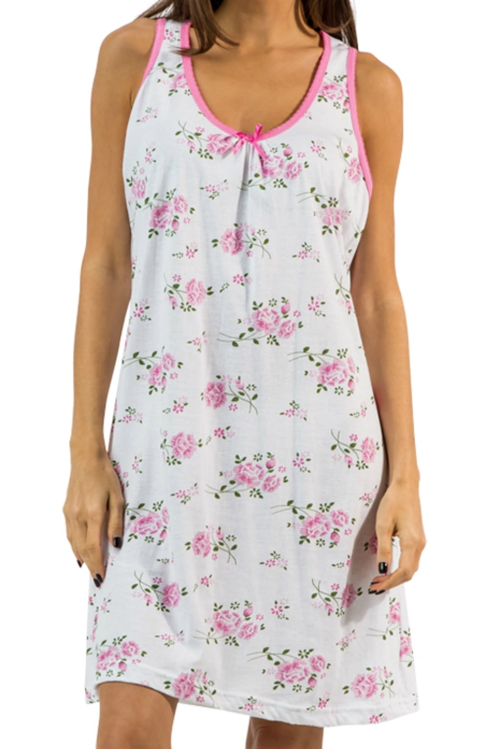 Casual Nights Women's Poly Cotton Sleeveless Nightgown Chemise ...