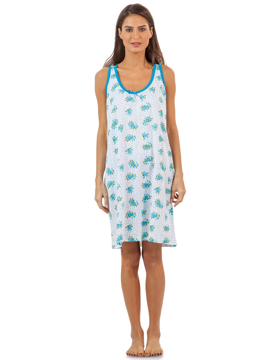 Casual Nights Women's Poly Cotton Sleeveless Nightgown Chemise ...