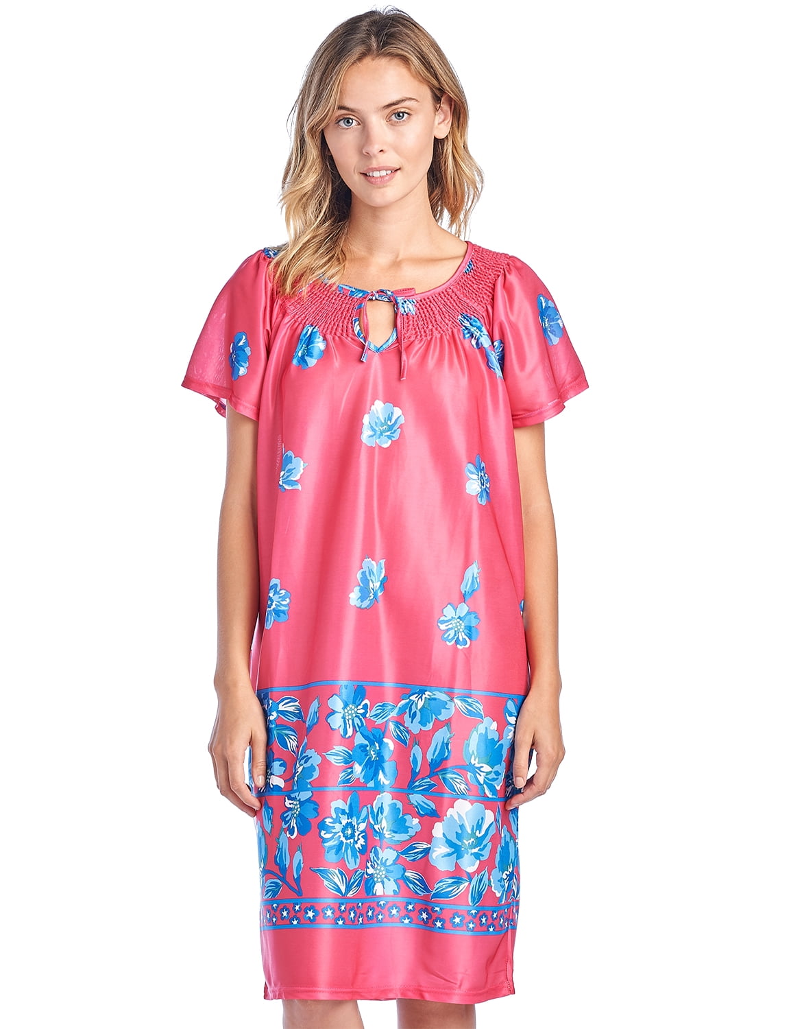 Casual Nights Women's Round Neck Mu-Mu Housecoat Lounger - Walmart.com