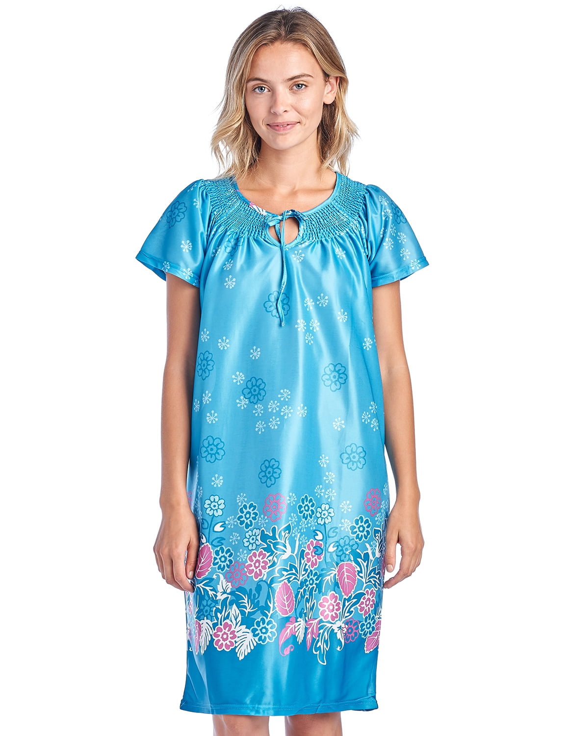 Casual Nights Women's Round Neck Mu-Mu Housecoat Lounger - Walmart.com