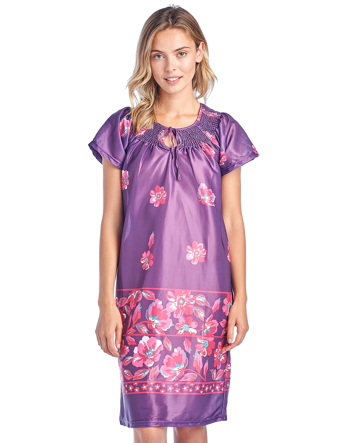 Casual Nights Women's Round Neck Mu-Mu Housecoat Lounger - Walmart.com