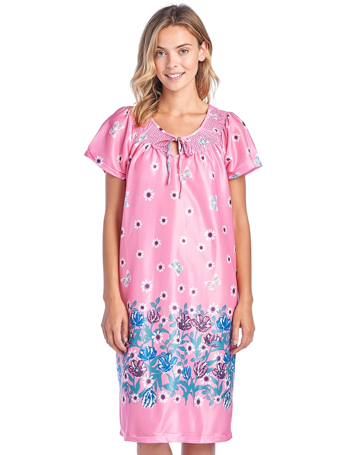 Casual Nights Women's Round Neck Mu-Mu Housecoat Lounger - Walmart.com