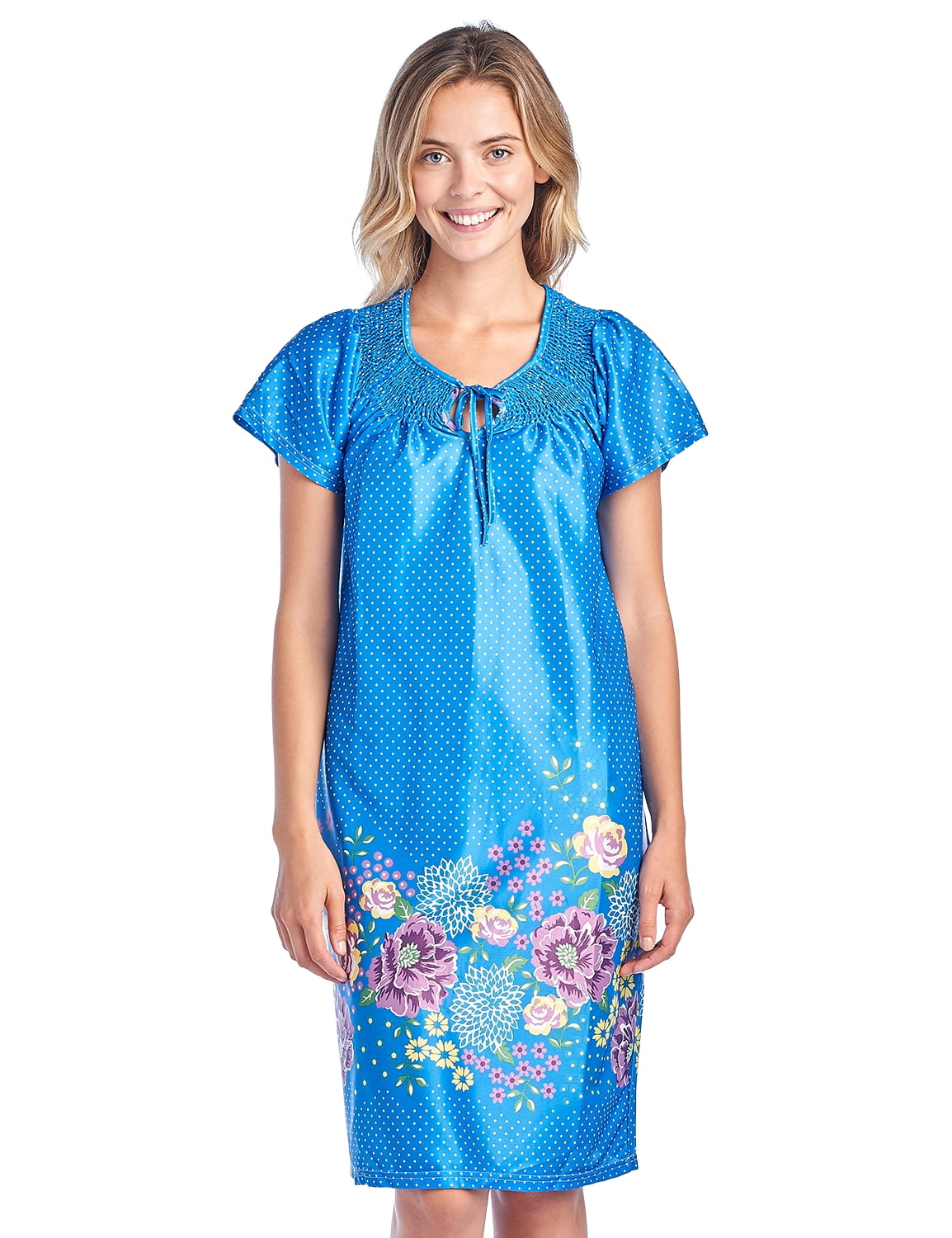 Casual Nights Women's Round Neck Mu-Mu Housecoat Lounger - Walmart.com