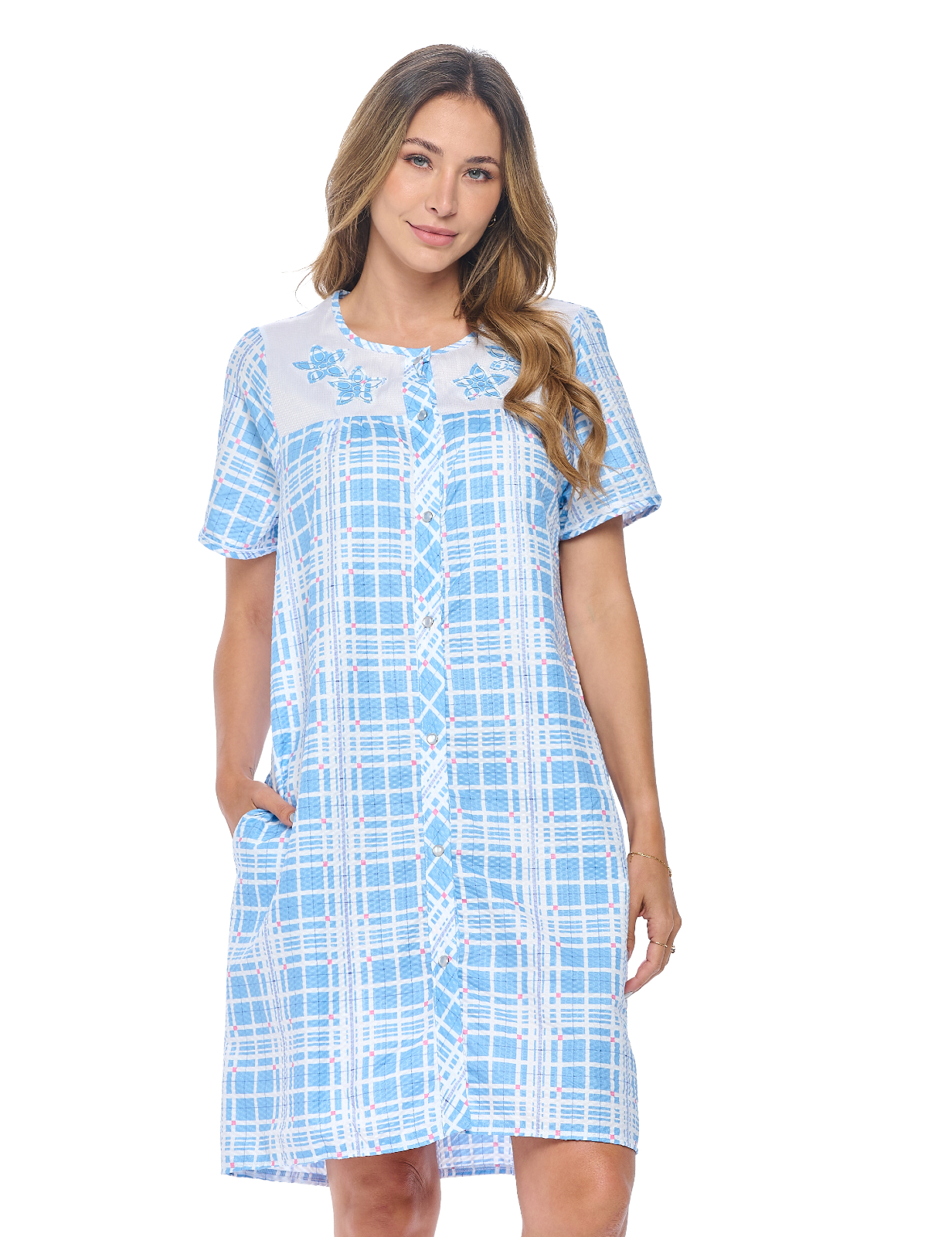 Casual Nights Women's Cotton Blend Housecoat - Robe with Pockets ...