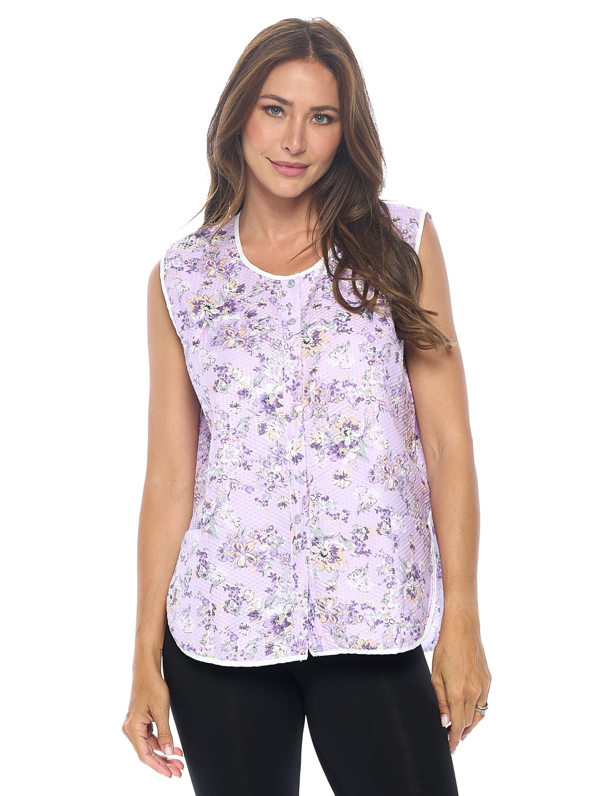 Casual Nights Women's Snap Front Smock Cobbler Woven Scrub Apron with ...