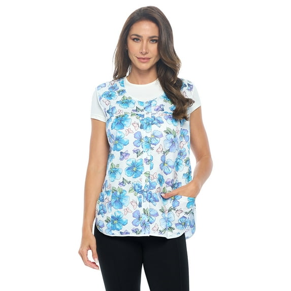 Casual Nights Women's Nurse Uniforms - Snap Front Smock Cobbler Woven ...