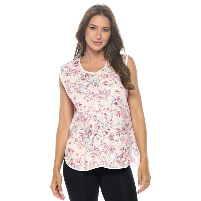 Casual Nights Women's Snap Front Smock Cobbler Woven Scrub Apron with ...