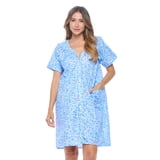 Casual Nights Women's Lightweight Snap Front House Dress, Short Sleeve ...