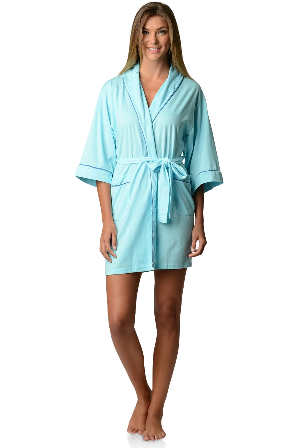 Casual Nights Womens Jersey Kimono Short Robe - Walmart.com