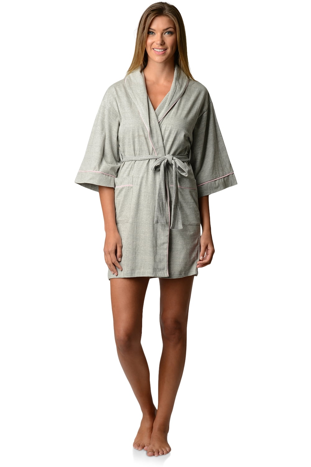 Casual Nights Womens Jersey Kimono Short Robe - Walmart.com