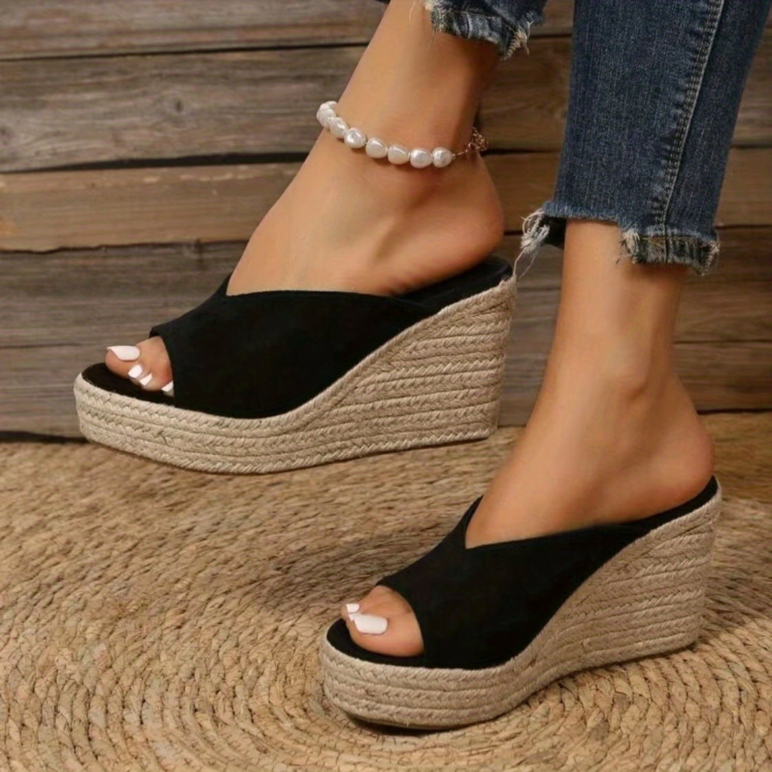 Casual Outdoor Style Shoes,Comfortable Women's Espadrille Wedge Sandals ...