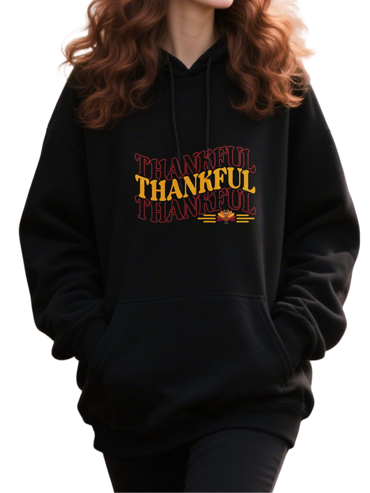 Casual Outfit Thanksgiving Hoodie for Men Women, Funny Turkey Graphic ...