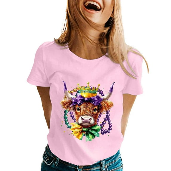 Casual Outfits for Women Graphic Print Short Sleeve Crewneck Festival ...