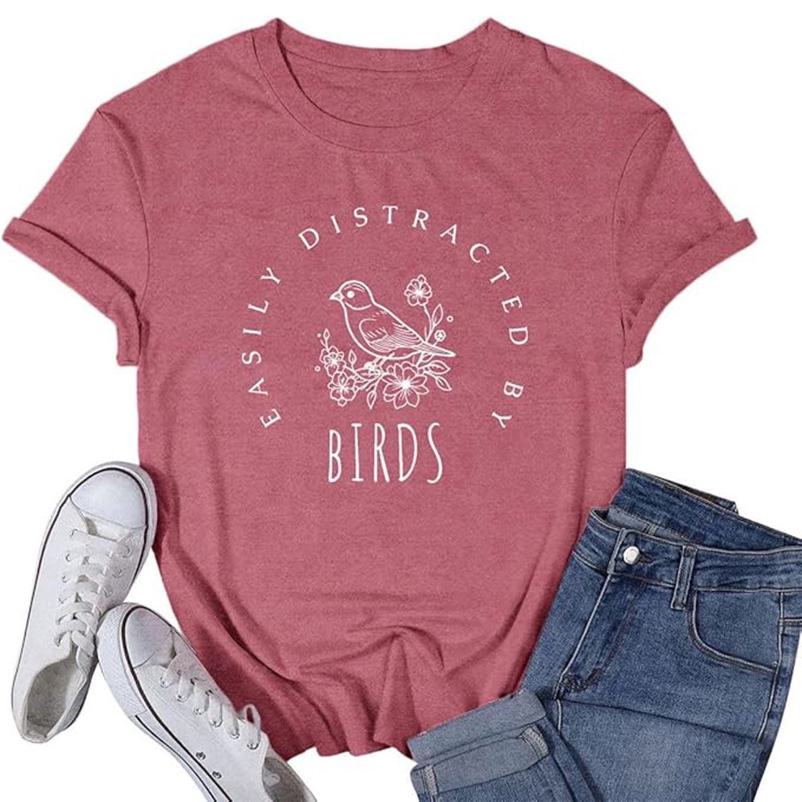 Casual Outfits for Women Print Fashion Fit Colored Short Sleeved ...