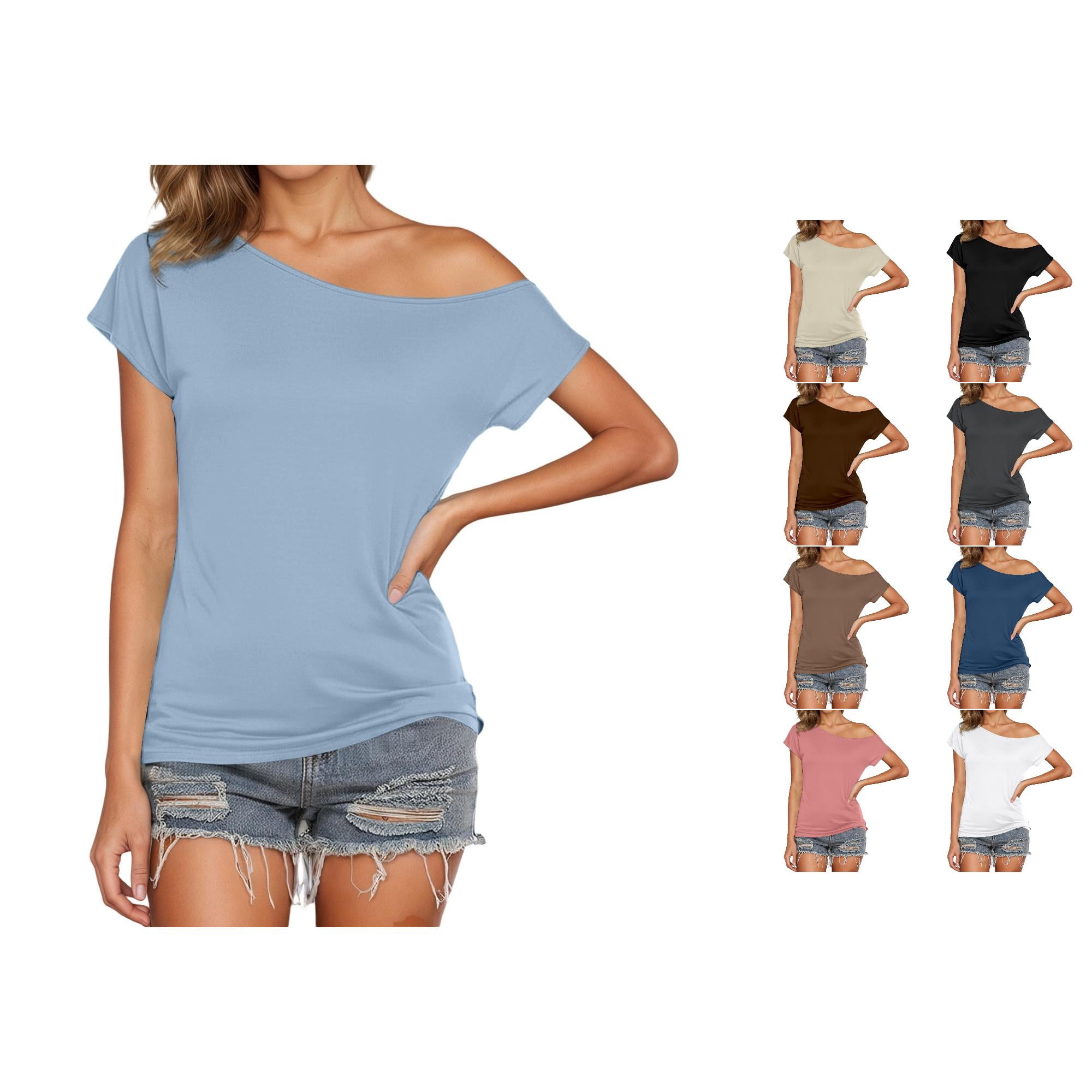 Casual Oversized Short Sleeve Shirt Loose Fit Summer Top Comfortable ...