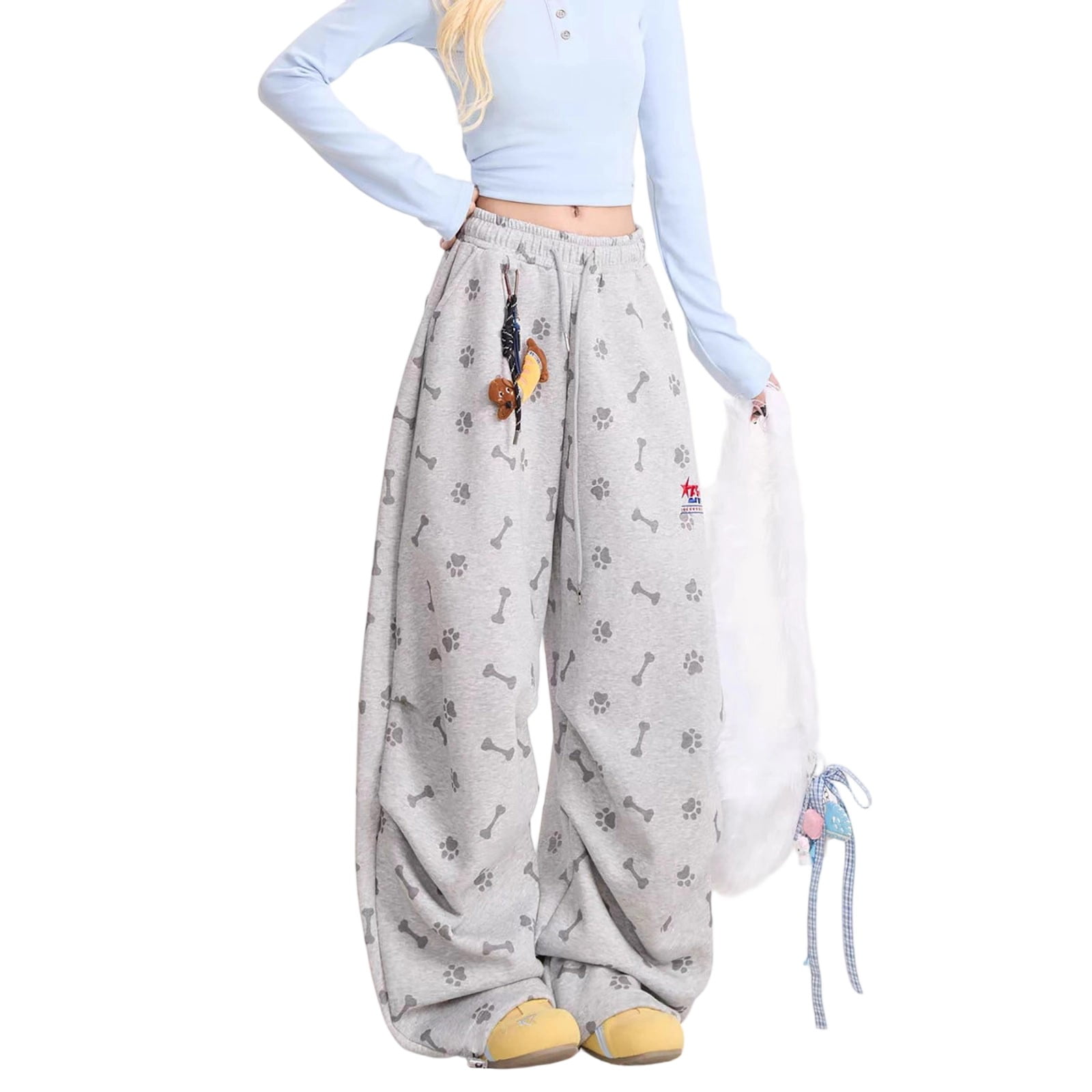 Casual Pants Cartoon Design Elastic Waist Comfortable Loose Fit ...