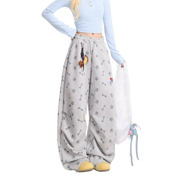 Casual Pants Cartoon Design Elastic Waist Comfortable Loose Fit ...