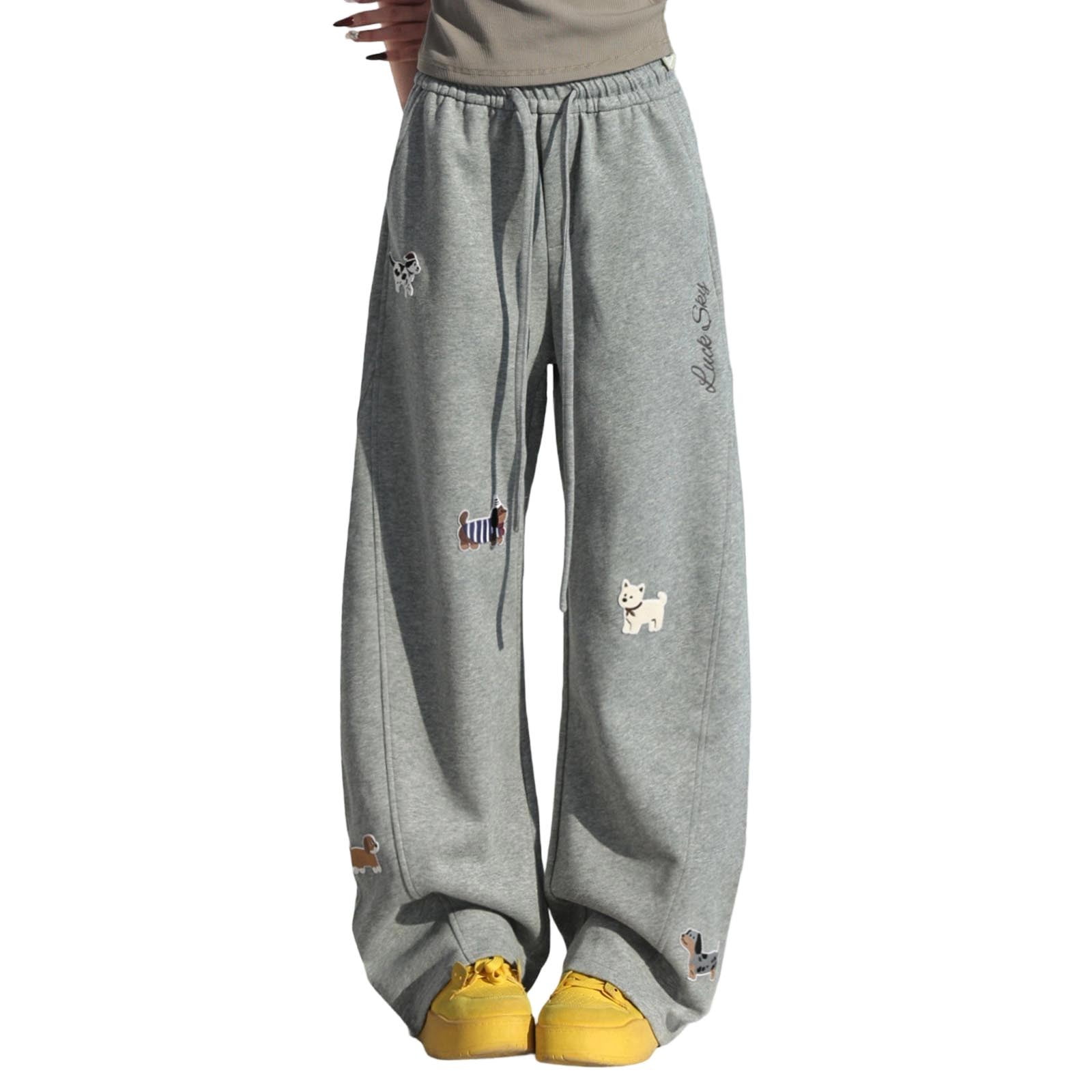 Casual Pants Cartoon Design Elastic Waist Comfortable Loose Fit ...