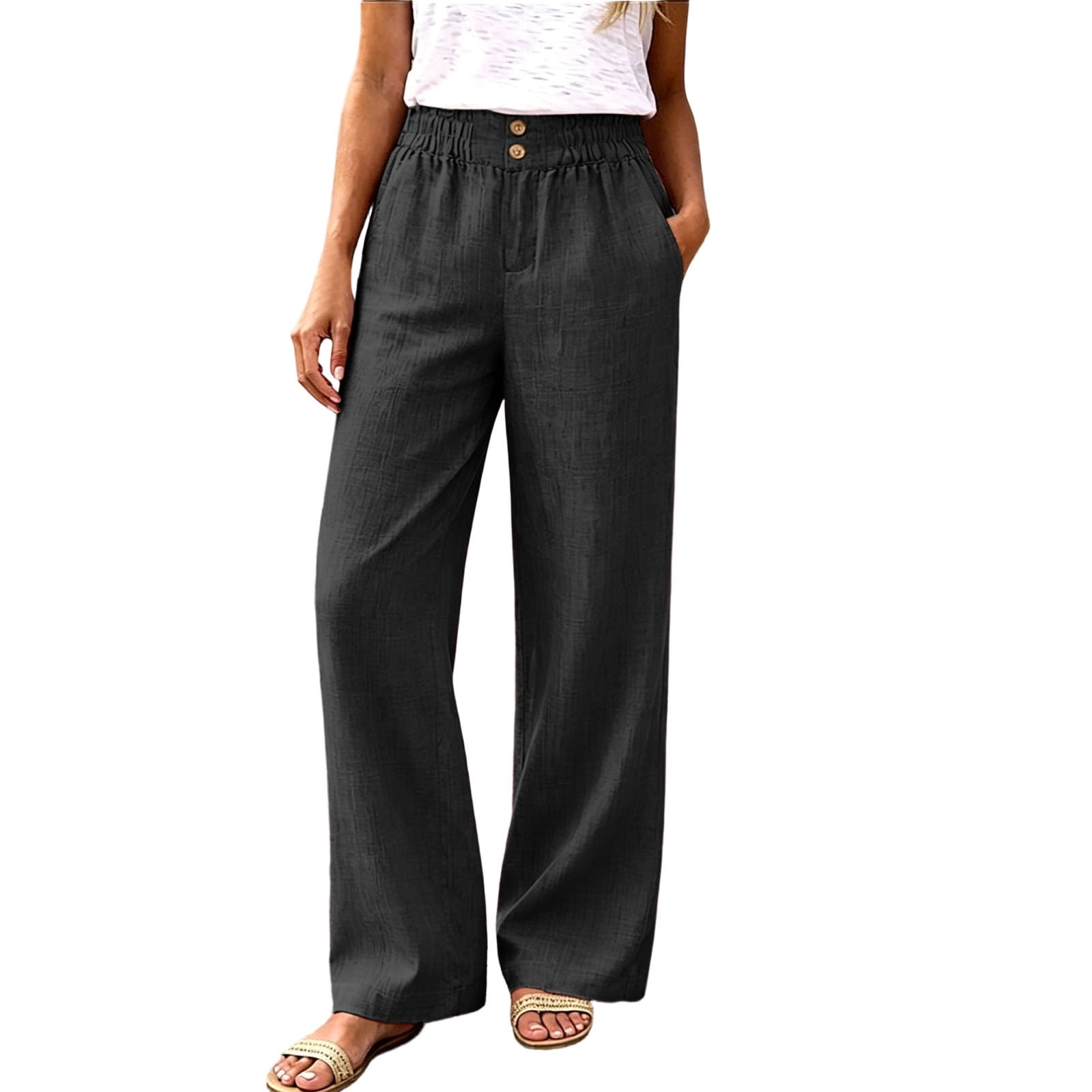 Casual Pants For Women Relaxed Pocket Campus Errands Travel Summer ...